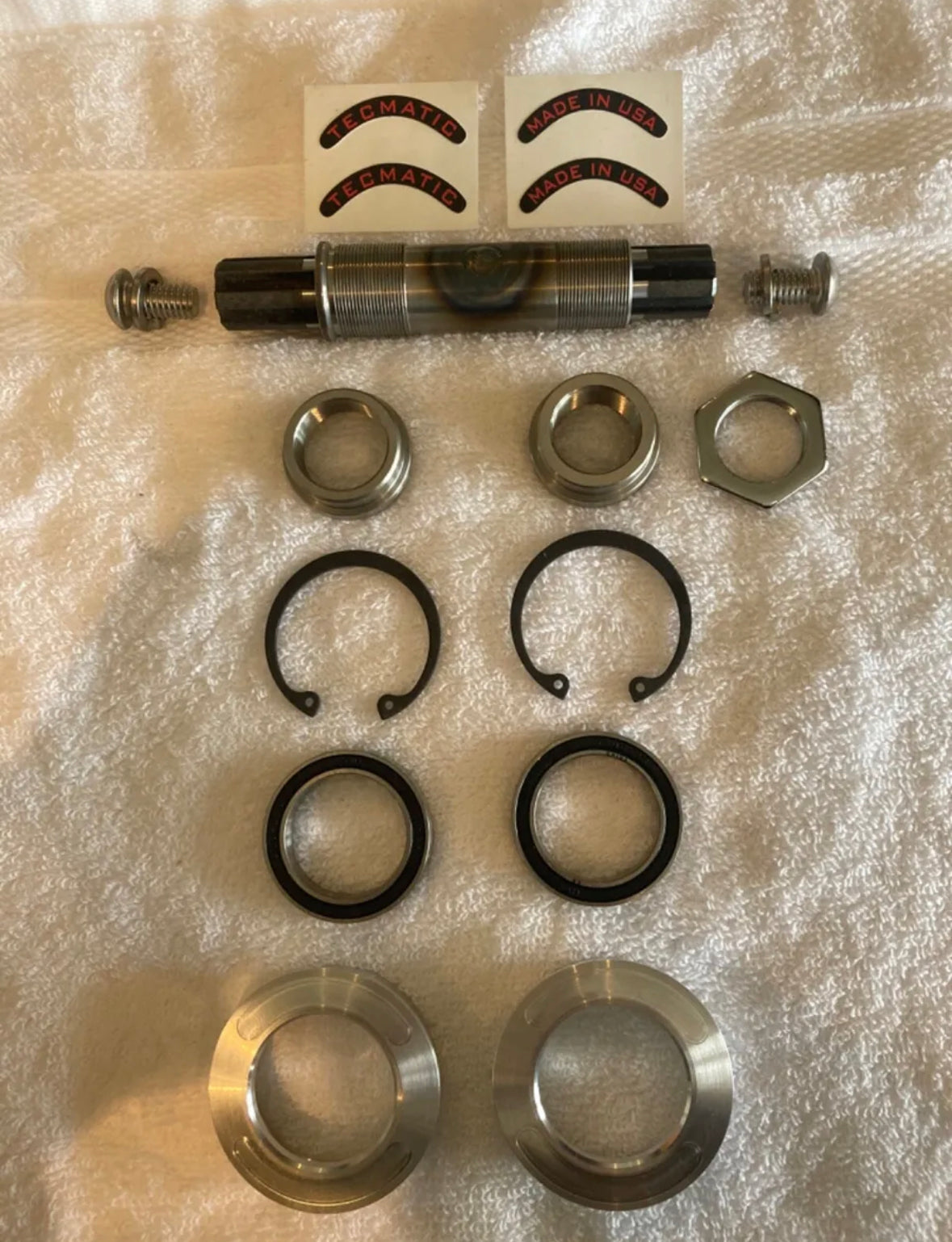 Tecmatic BMX bottom bracket and Double Dimple Spindle for Redline Flig ...